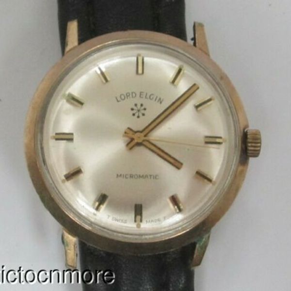 VINTAGE 10K RGP LORD ELGIN MICROMATIC AUTOMATIC AWARD WATCH 35mm MENS ...
