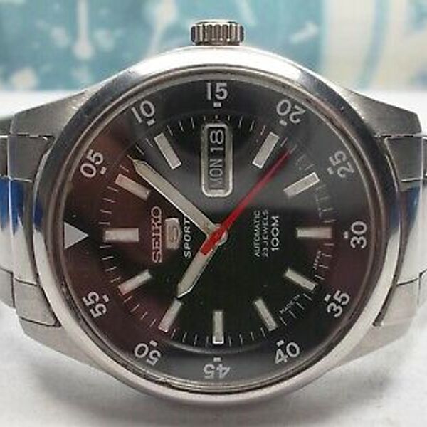SEIKO 5 SPORTS DAY/DATE AUTOMATIC MEN'S WATCH 7S36-03H0, BLACK ...