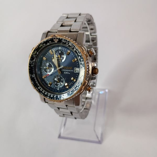 Mens PULSAR SEIKO FLIGHTMASTER V657-8040 Chronograph Watch 40mm ...