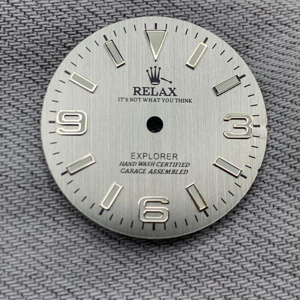 Dial Maker - Grey Brushed Relax Dial , Explorer Dial, Silver/BGW9 For ...