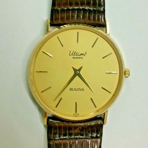 VIntage 14k Yellow Gold Bulova Ultime Watch Lizard Band | WatchCharts
