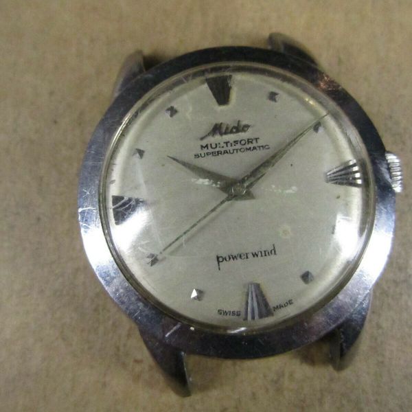 Vtg Mens Mido Multifort Powerwind Super Automatic Wristwatch, 917R 17j ...