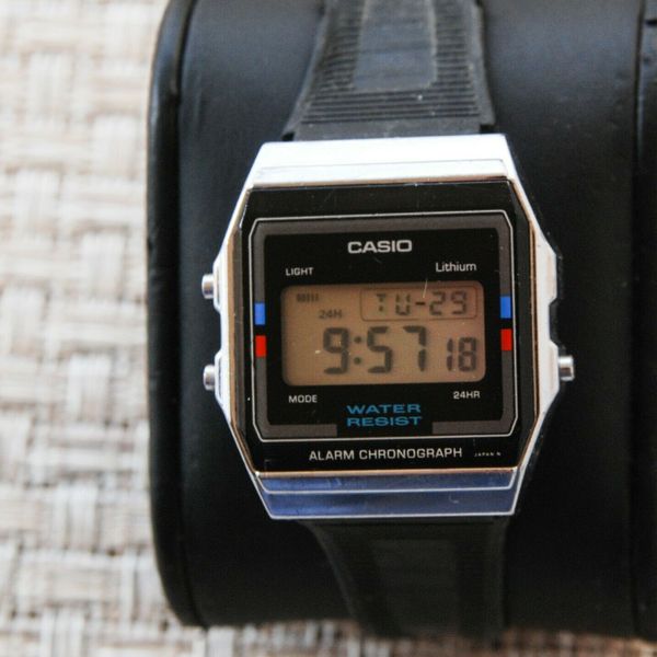 Casio A156W Module 596 Japan 1980's Collectible Authentic Band Lithium ...