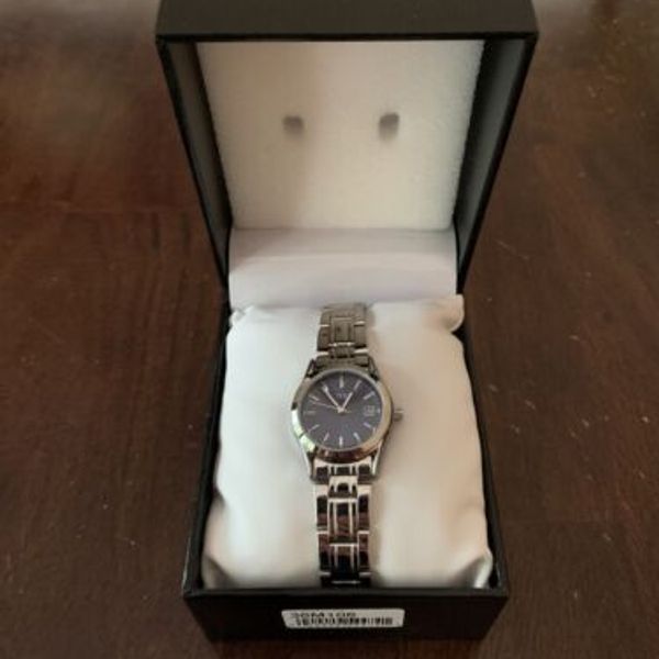 TFX by Bulova 36M106 Date Black Tone Silver Dial Women's Watch Stainless Steel | WatchCharts ...