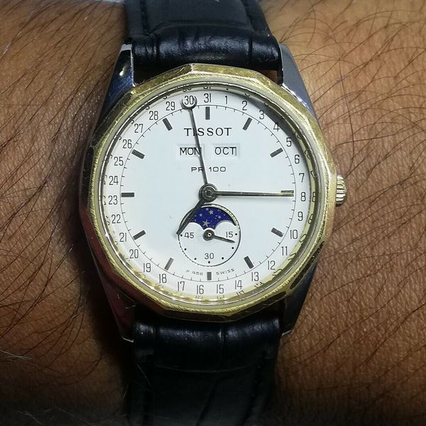 Vintage Tissot PR 100 P356/456 Moon Phase Triple Date Quartz Rare ETA ...
