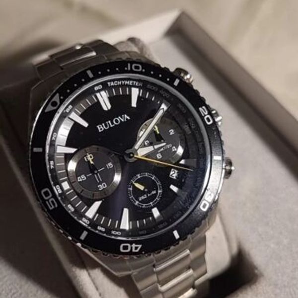 [Mint] Bulova Chronograph Watch High Performance Gents 98B298 Sweeping ...