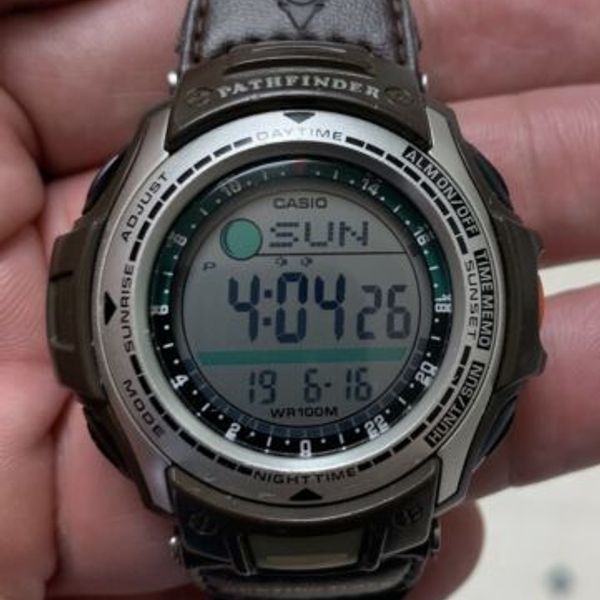 MENS CASIO PATHFINDER 2805 HUNTING TIMER WATCH WITH CAMO BAND ...