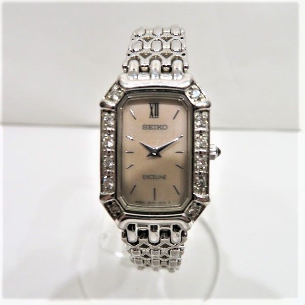 Seiko Exceline 2E20-7460 quartz diamond bezel watch watch ladies free ...