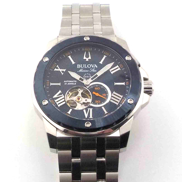 BULOVA MARINE STAR AUTOMATIC BLUE DIAL MEN'S WATCH 98A302 $650.00 ...