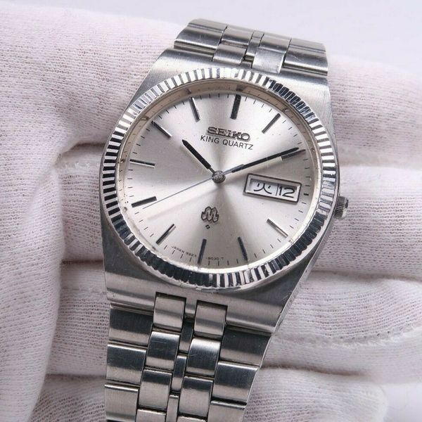 Vintage SEIKO KING QUARTZ TWIN 9923-8030 STAINLESS Mens Watch JAPAN ...