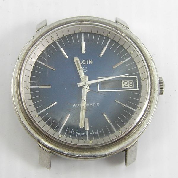 VINTAGE ELGIN AUTOMATIC MEN'S WRISTWATCH SWISS MADE-NO BAND-WORKS-VN ...