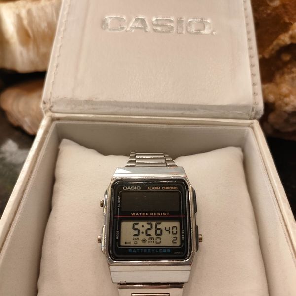 1987 Vintage Casio AL-180 Module 2505 Alarm Chronograph Solar Powered ...
