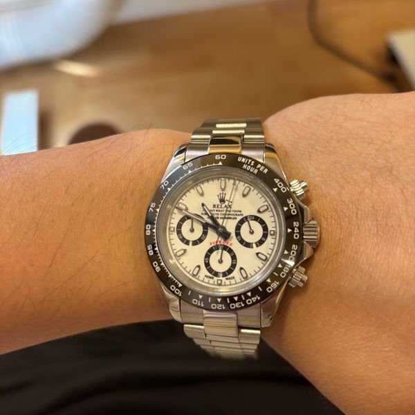 Relax Watch - 40mm Broken Crown - Daytona Style Watch Seiko VK63 Quartz ...