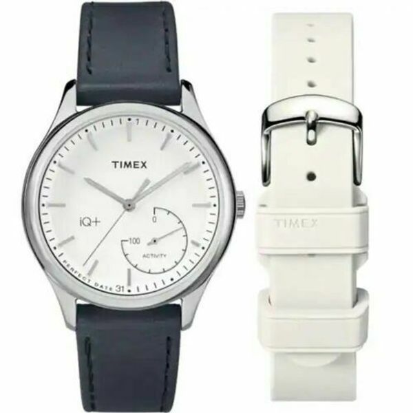 Timex TWG013700, IQ Move +, Activity, Black Leather Watch, Extra White ...