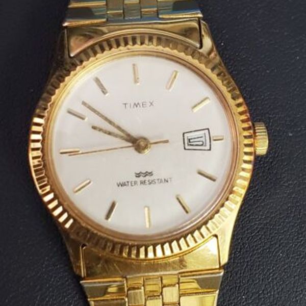Vintage Timex Mens Mechanical Watch gold color running | WatchCharts ...
