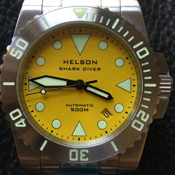 FS: Helson Shark Diver Yellow 40 custom ss bezel/full kit *BNIB ...