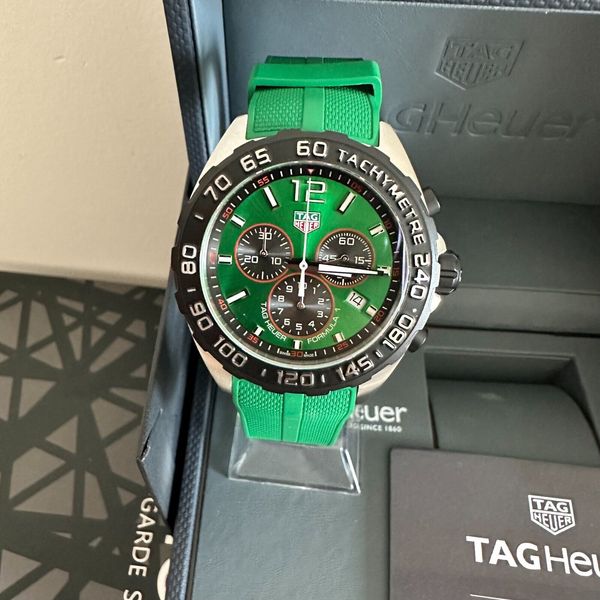 Tag Heuer 43mm Formula 1 Green Chronograph Quartz Men's Watch CAZ101AP ...