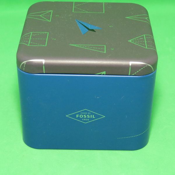 Original FossilÂ® Packaging Box Wristwatch "Paper Airplane" Watch Tin ...