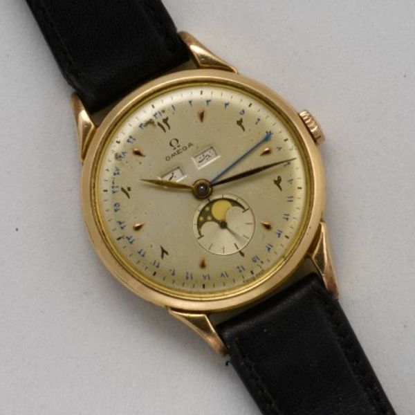 FSOT: Omega Gold Cosmic Moonphase 37mm w/ Persian/Farsi numerals ...