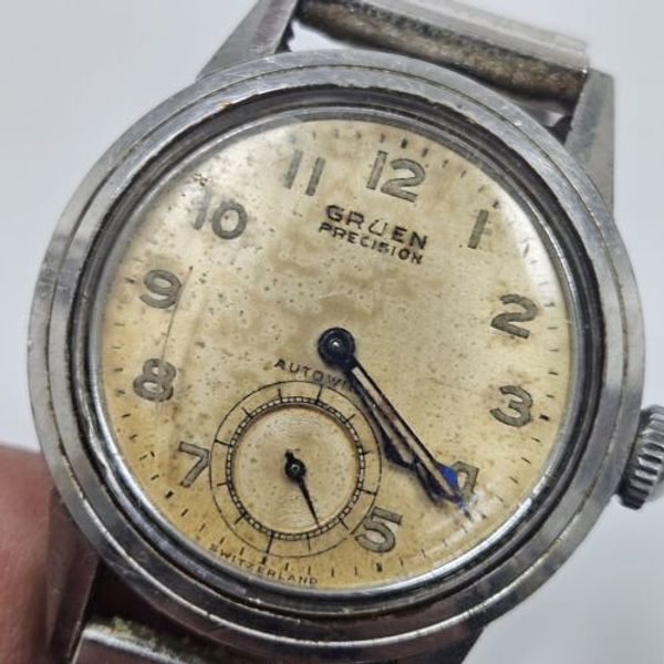 Vintage Gruen Precision Autowind Mens Wrist Watch Working Mechanical ...