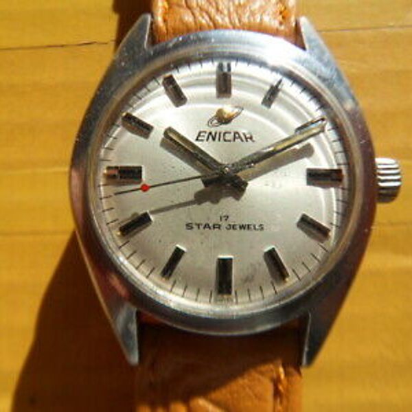 vintage SWISS ENICAR 17 star Jewels Manual Men's Watch,cal.160 ...