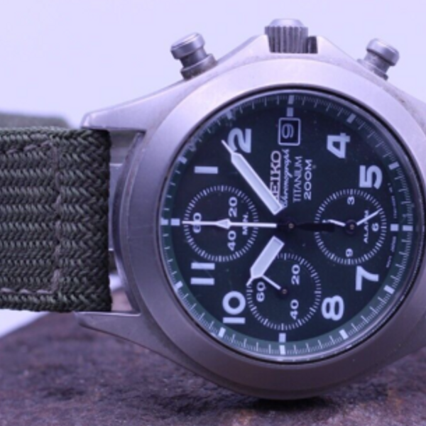 SEIKO CHRONOGRAPH TITANIUM 200M MEN'S WRIST WATCH RUNS NEW BATTERY 7T62 ...