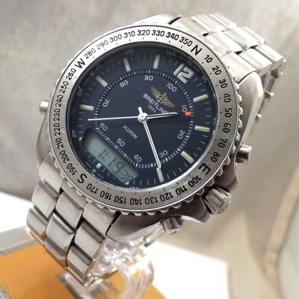Breitling Blue Navitimer Pluton Multifunction Ana-Digi Bracelet Watch A51038 | WatchCharts ...