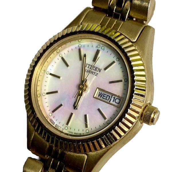 Citizen GN-4W-S 1002 Quartz Gold Tone MOP Dial Analog WR Women`s Watch ...