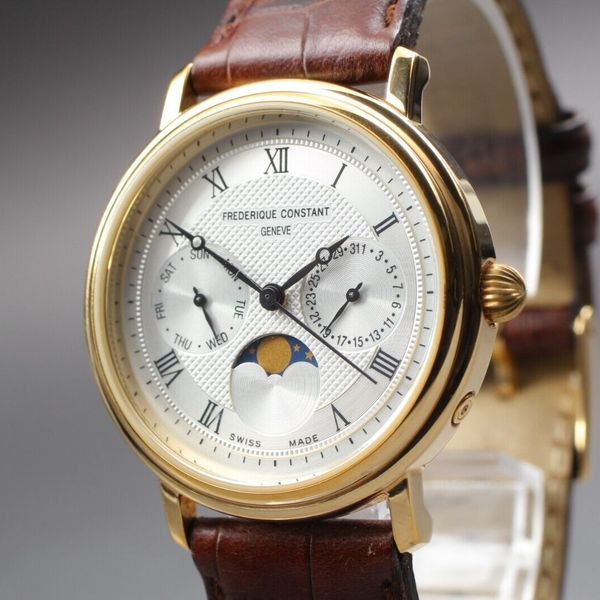 [Near MINT] Frederique Constant Moon Phase Quartz Men's Watch From ...