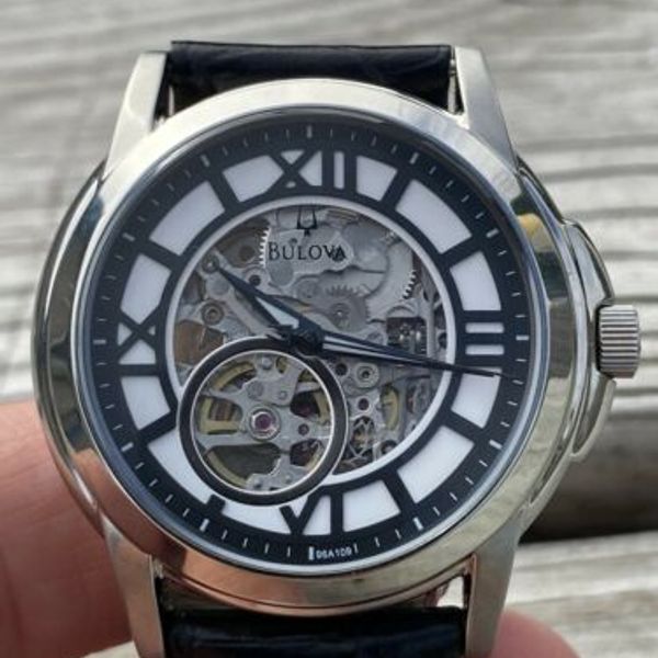 New Old Stock Bulova c877620 Skeleton 21 Jewel Automatic Wind Men’s Watch Steel | WatchCharts ...