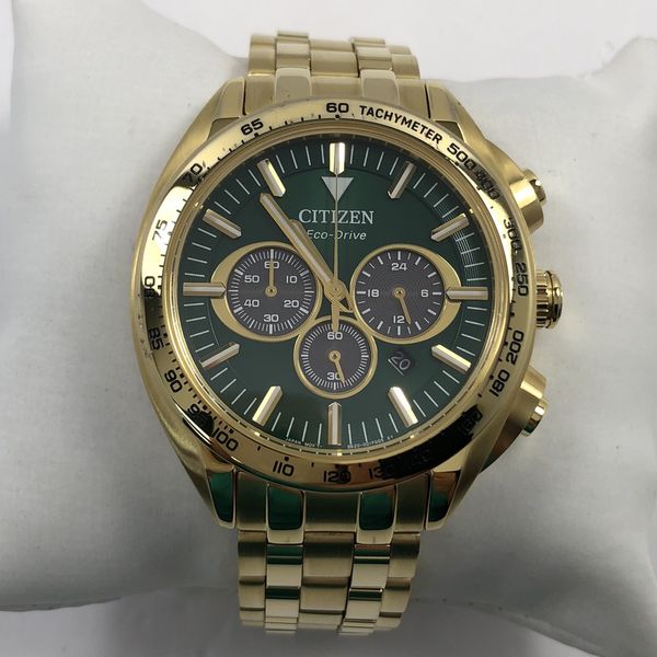 Citizen Luxury Carson Eco-Drive Chronograph Green Dial Men's Watch ...