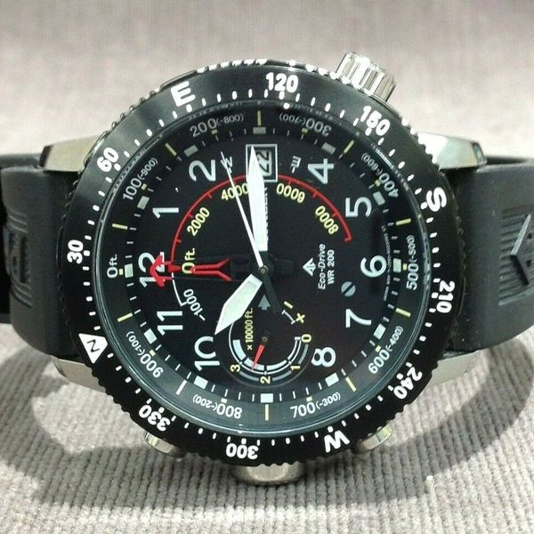 Citizen Promaster Altichron Altimeter Black Dial Compass Date Men's ...