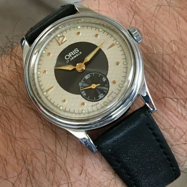Oris "Tuxedo" Vintage Manual Wind Watch Sub-dial Two-tone Reference ...