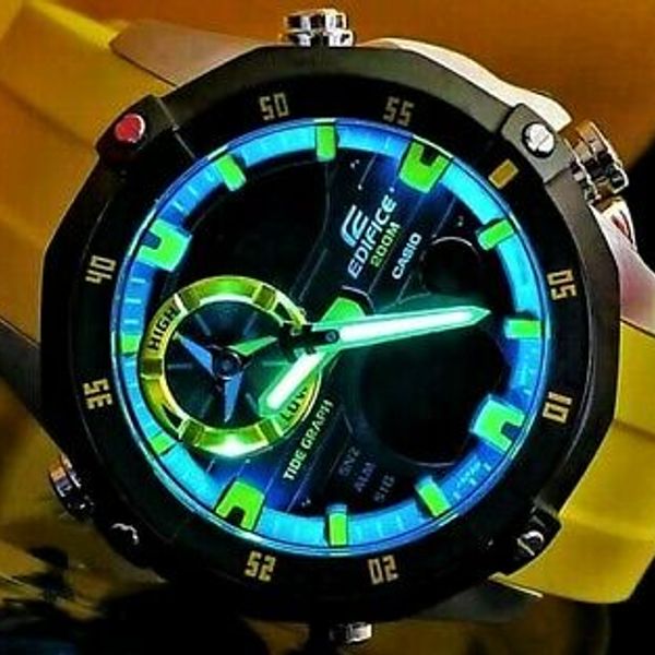 BRAND NEW CASIO EMA-100B-1A9 EDIFICE WR200M TIDE/MOON GRAPH LIMITED ...