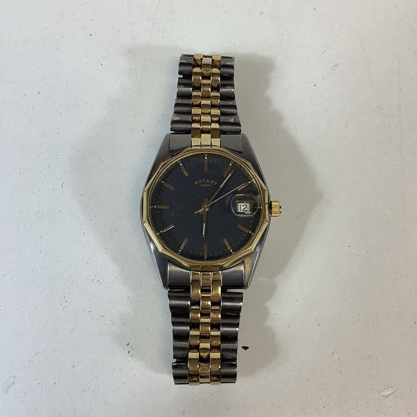 Mens Rotary 4333 Gunmetal/Gold Watch Jubilee Bracelet SPARES ...