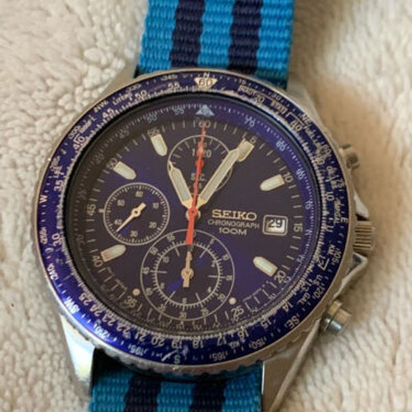 Seiko Flightmaster Pilot Slide Rule Chronograph SND255P1 Men's Watch ...