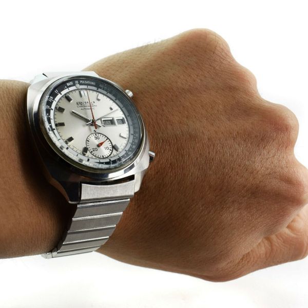 Vintage Seiko Pulsations Chronograph Doctors Watch White Silver Dial ...