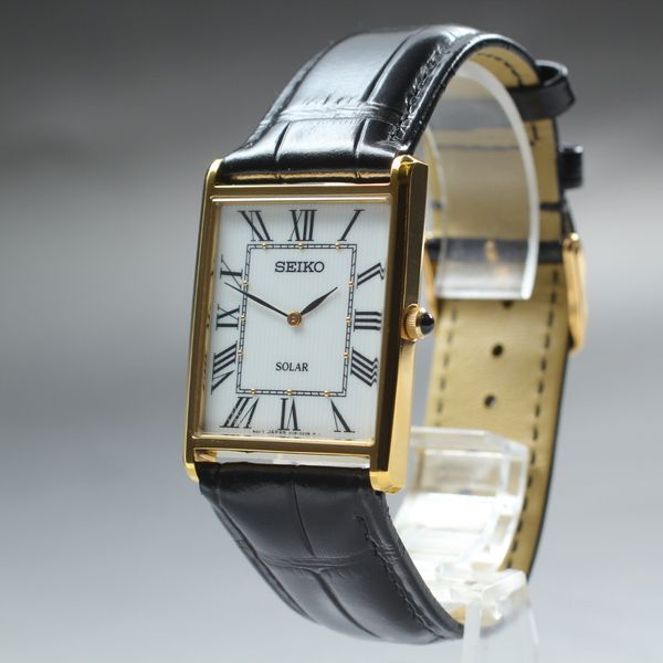 [Almost MINT] Seiko Tank Dress SUP880 V115-0BC0 Solar Qz Men's Watch ...