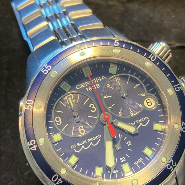 Certina DS Blue Ribbon Swiss Quartz Chronograph Diver Watch C007.417.11 ...