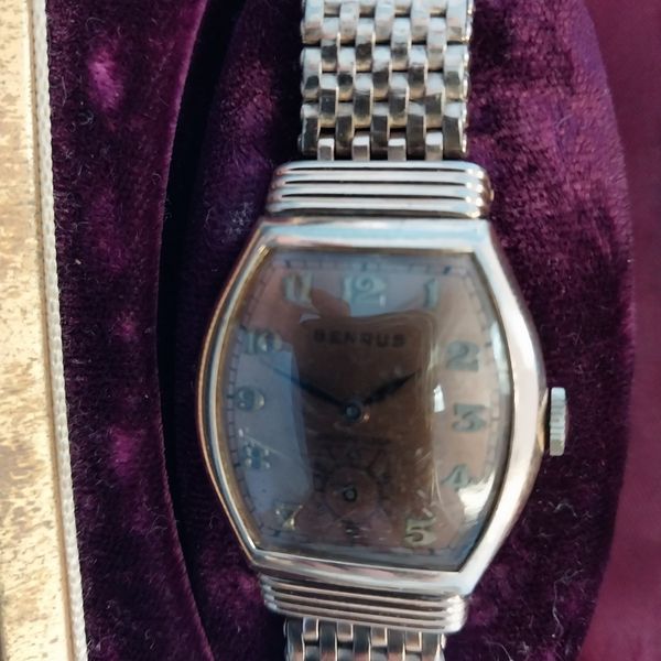 Vintage BENRUS Copper Dial "Tank" Watch with Original Box | WatchCharts ...