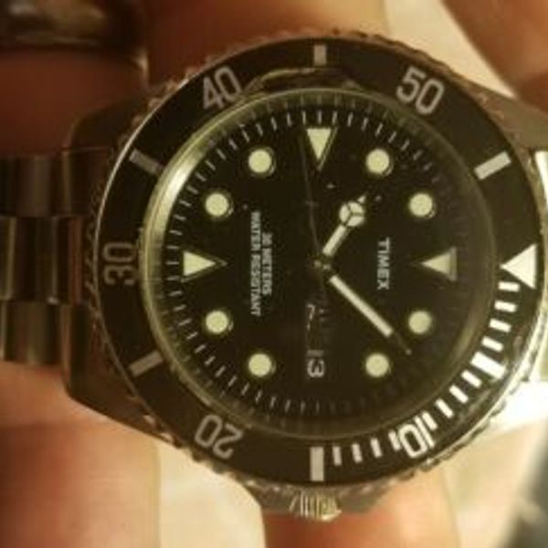 VINTAGE mens Timex Diver Submariner Day Date, Dive Watch Quartz, 40mm ...