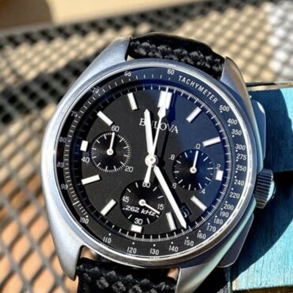 Bulova 96B251 Moon Apollo Lunar Pilot Special Edition Men Watch - Black ...