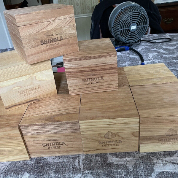 SHINOLA WOODEN WATCH BOXES--BUY WHAT YOU NEED--6 AVAILABLE--EXCELLENT ...