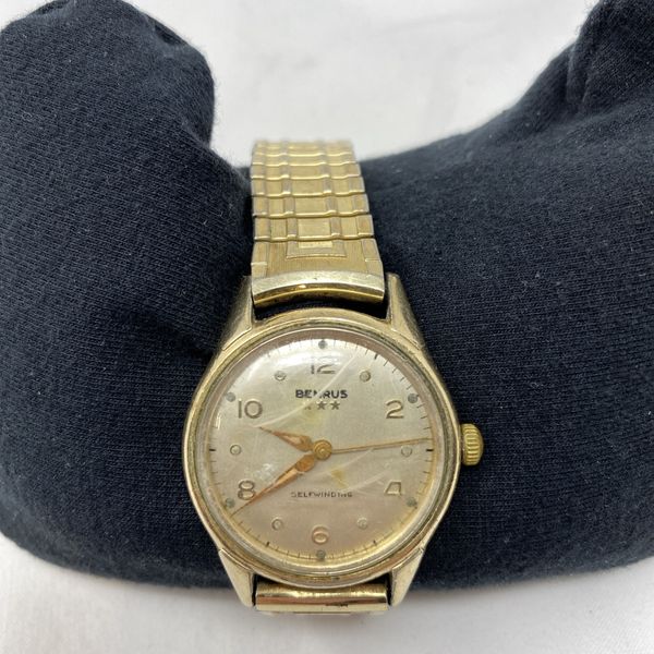 Vintage 1960s Benrus Mens Watch Self-Winding 3 Star Automatic Gold ...