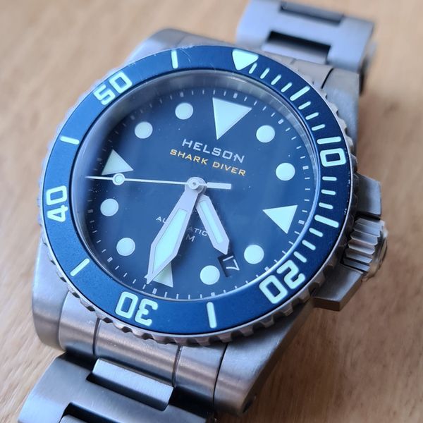 FS: Helson Shark Diver 38mm Titanium - Blue Dial - Full Kit ...
