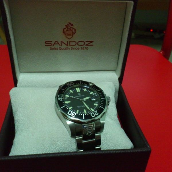 Sandoz Seamaster professional style dive watch with Swiss ETA 2824 ...