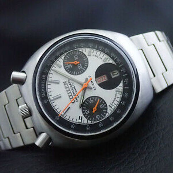 Vintage Citizen 8110 Automatic Flyback Chronograph Mens Watch BULLHEAD ...