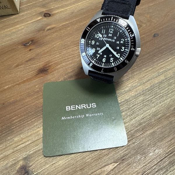 Benrus Type II Class A Military Watch Black Dial Nylon Strap Vietnam ...