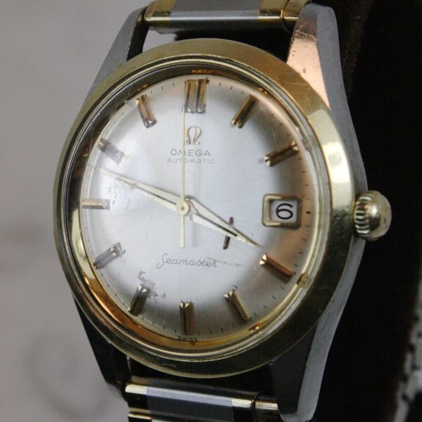 Vintage OMEGA Seamaster Menâ s Watch. Two Tone 502 Automatic 17 Jewel ...