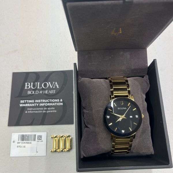 Bulova Modern Quartz Gold Stainless Steel Watch 42 MM 97D116 - USED ...